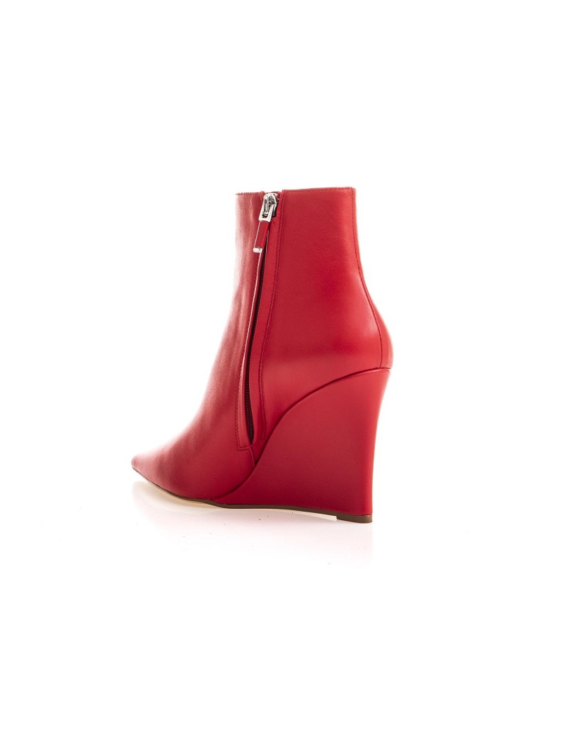 LOLA CRUZ bottines compensées en cuir rouge